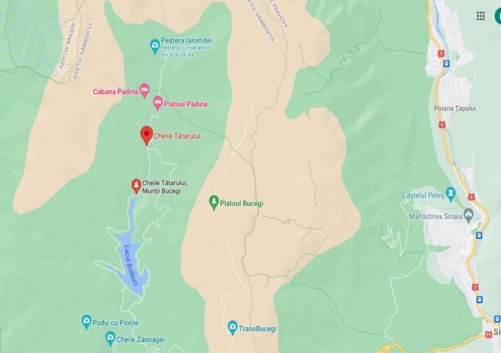 harta-cheile-tatarului-zona-padina-pestera - Valahia Media.ro